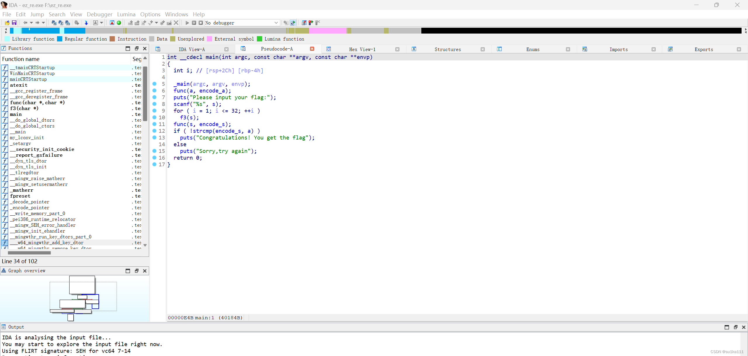 re题(3)[HDCTF 2023]easy_re--Base64.UPX壳.脱壳-CSDN博客