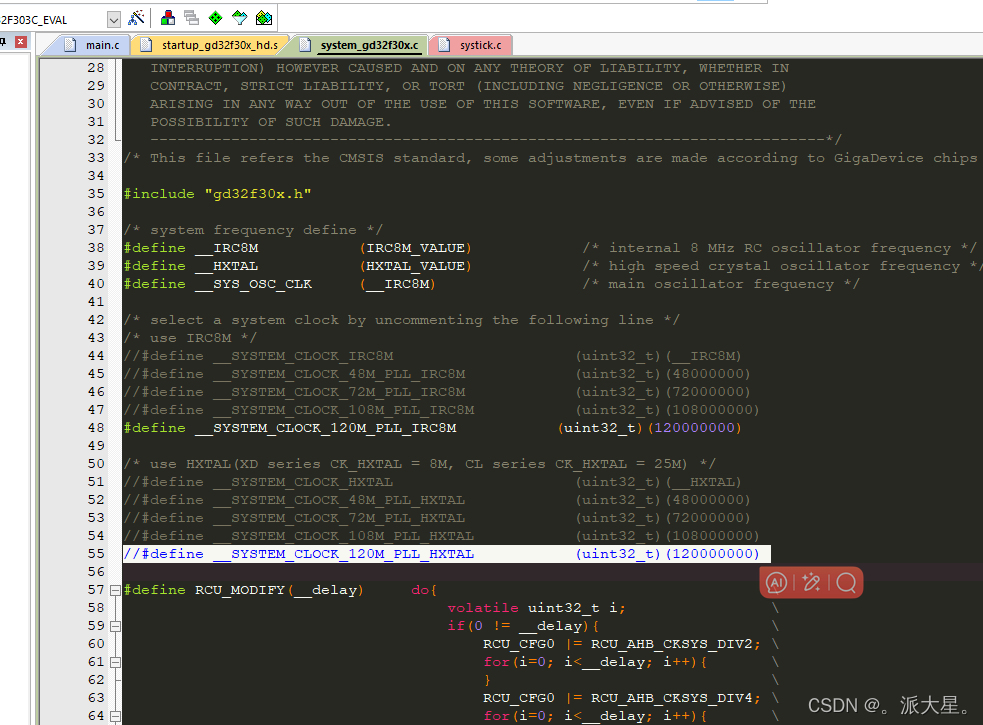 GD32F303CCT6_gd32仿真后卡在systeminit-CSDN博客