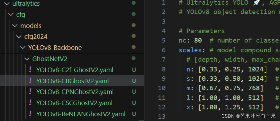 芒果YOLOv8改进153：基于 GhostNetV2 提出多种＜独家原创结构＞ReNLANGhostV2, CPNGhost, CSCGhostV2, C2fGhostV2等，即插即用，提升 ...