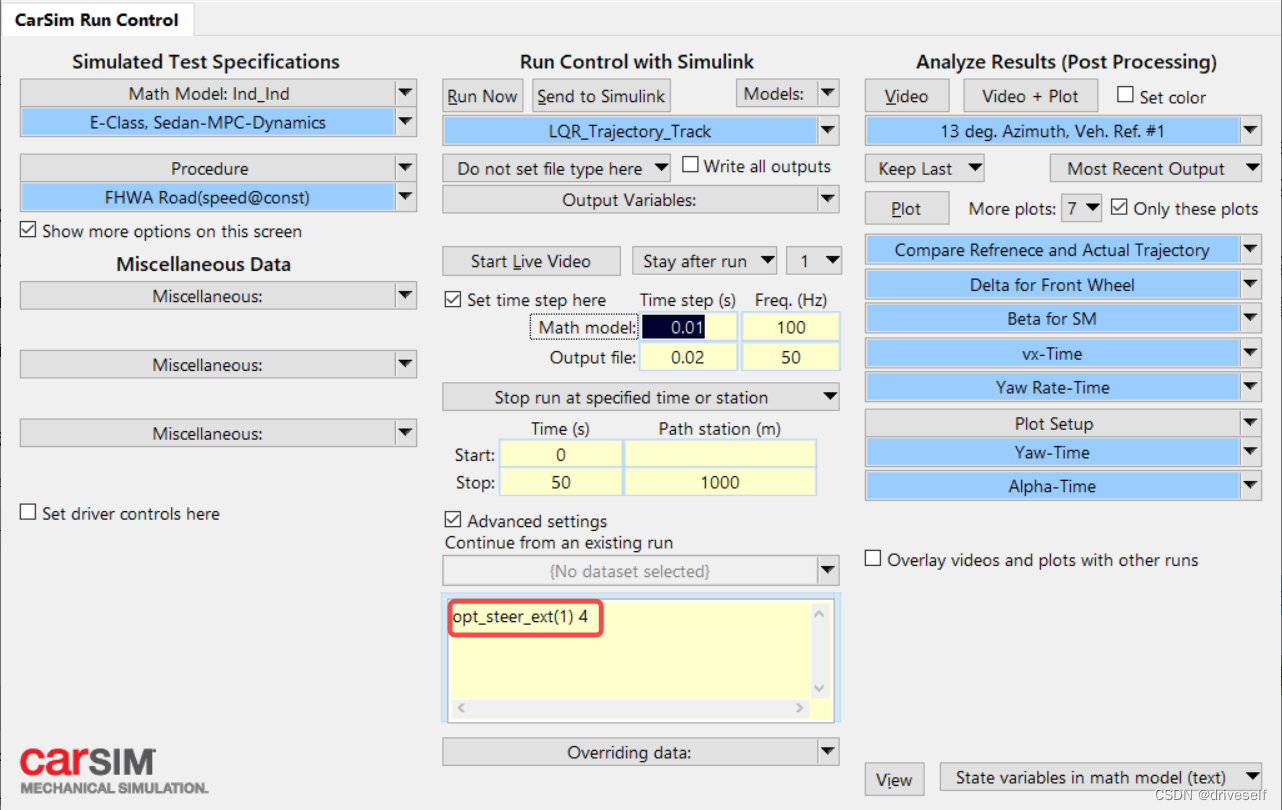 Carsim转向控制模式_carsim 转向模型-CSDN博客