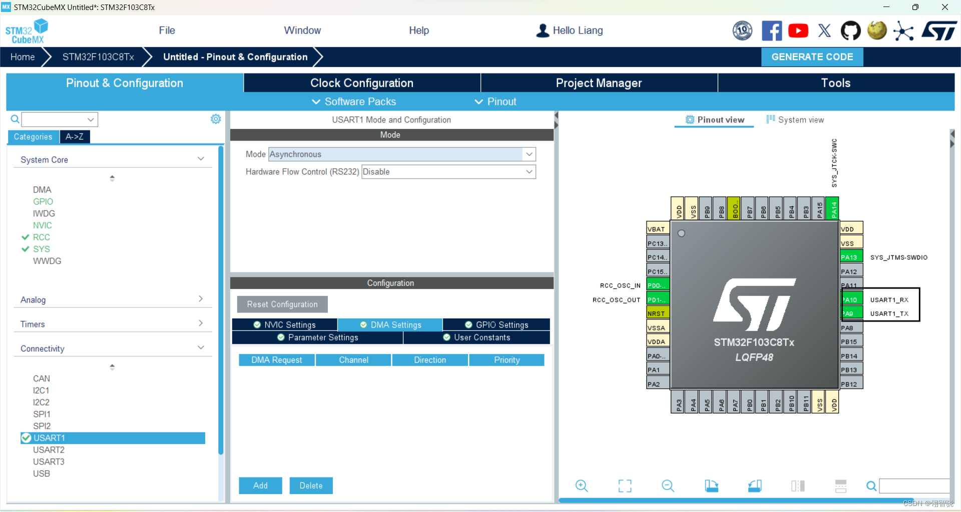 【STM32】CUBEMX之串口：串口三种模式（轮询模式、中断模式、DMA模式）的配置与使用示例 + 串口重定向 + 使用HAL扩展函数实现不 ...