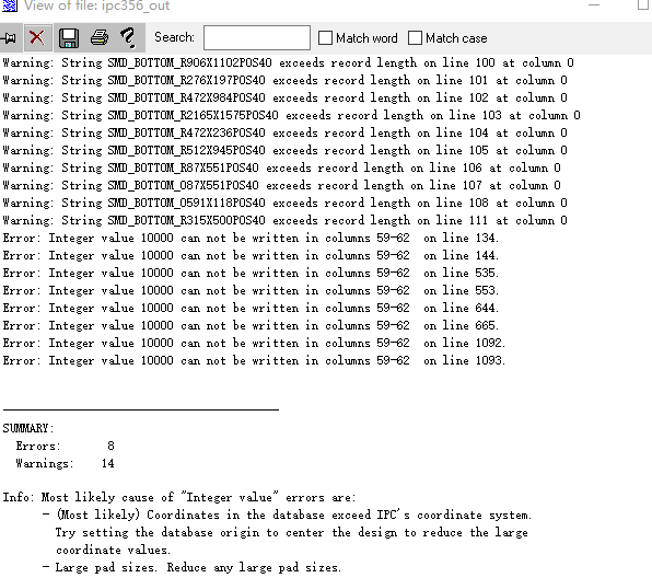 Error: Integer value 10000 can not be written in columns 59-62 on line 1093._error: integer ...