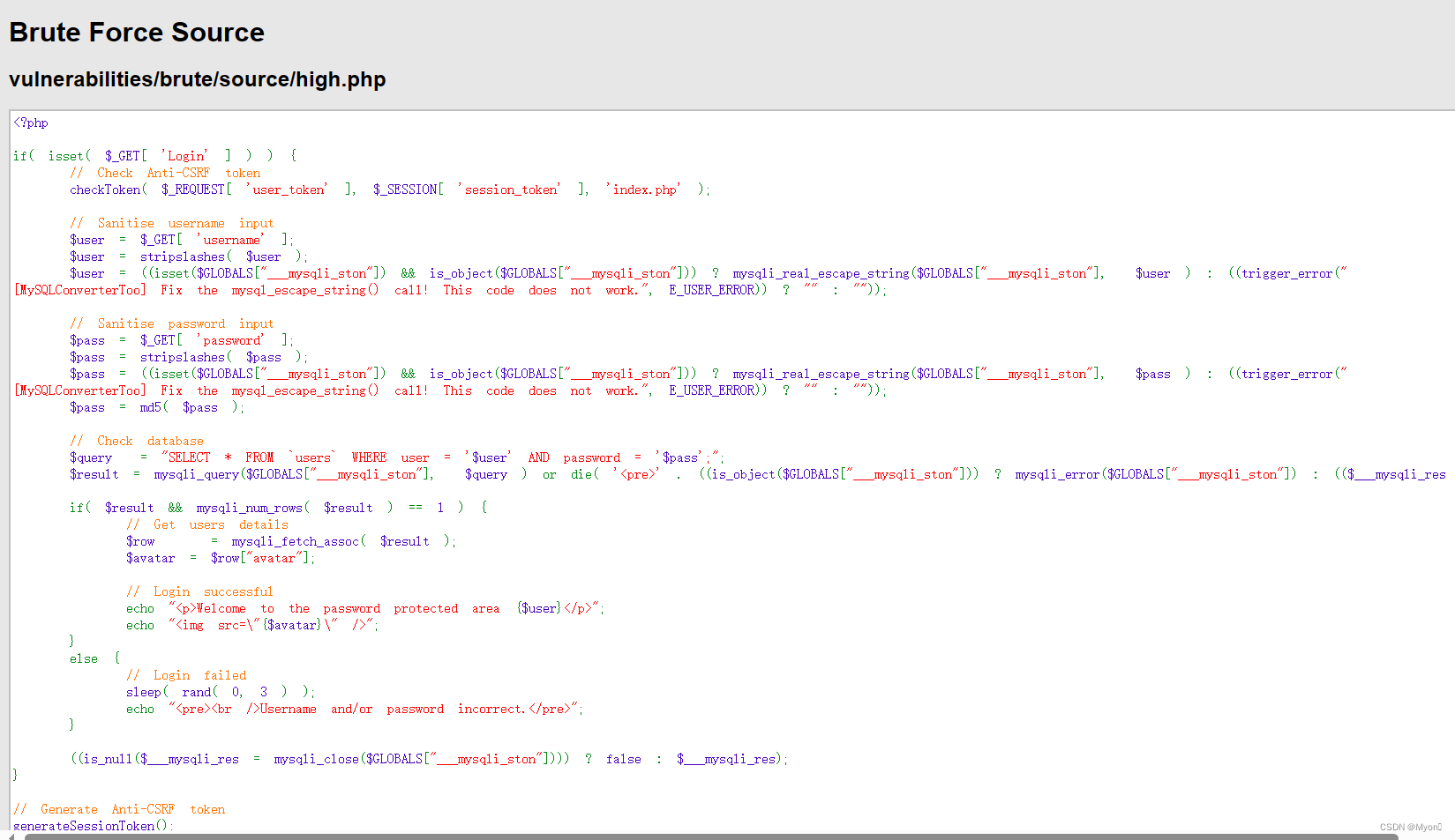 DVWA 靶场之 Brute Force-High（token检测）_dvwa brute force token-CSDN博客