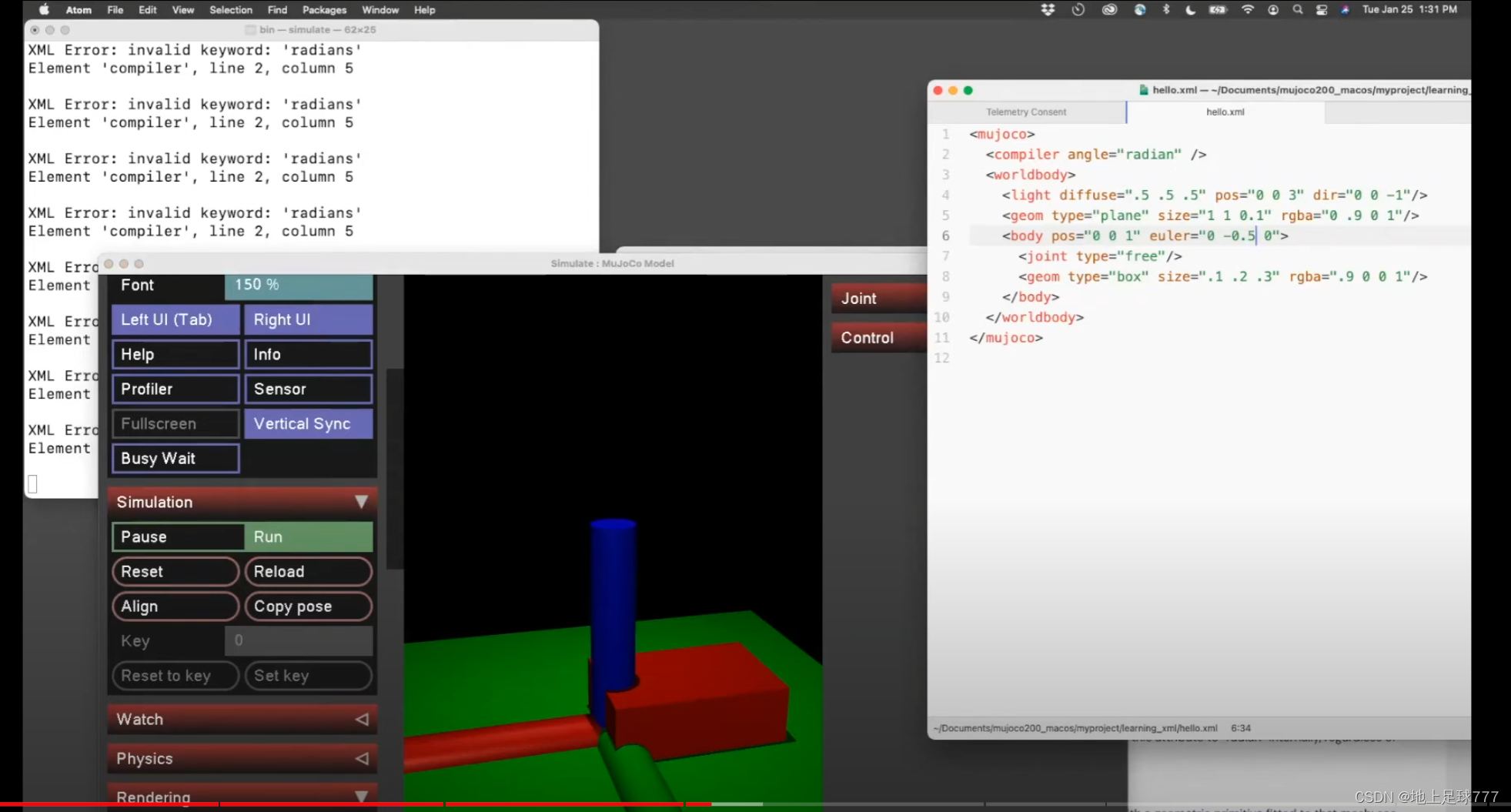 Mujoco视频学习笔记 1 20240701_mujoco qpos-CSDN博客