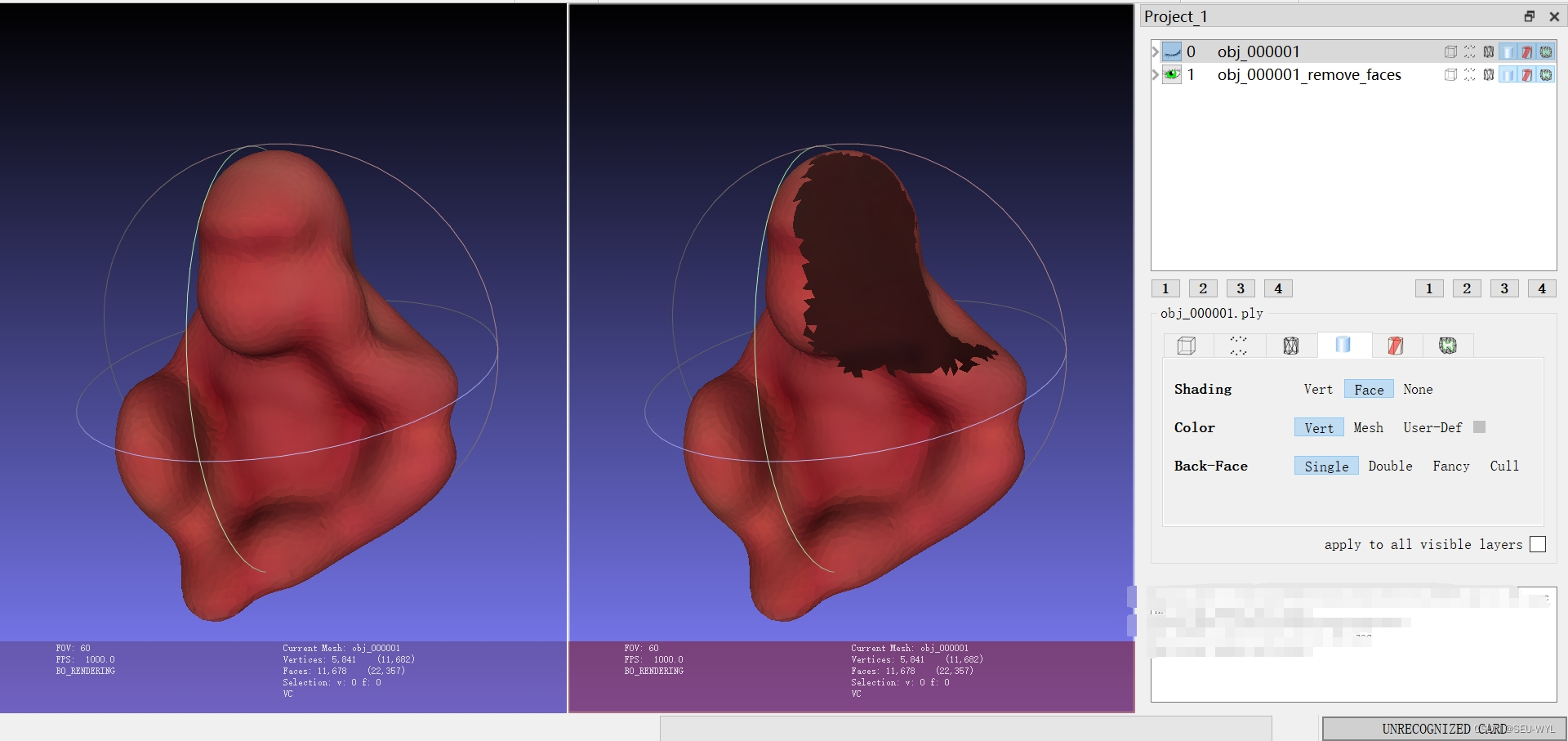 meshlab: pymeshlab按照选择面片并删除面片（conditional face selection & delete selected faces）_meshlab face ...