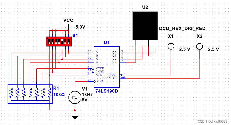 Multisim14.0仿真应用设计（四十）74LS190 同步计数器应用仿真_74hc190multisim-CSDN博客