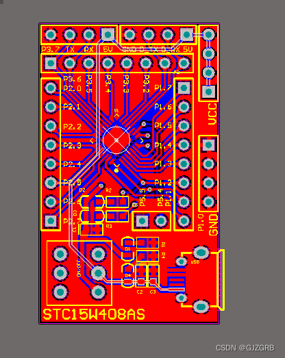 基于STC15W401单片机QFN28封装单片机最小系统评估板硬件（原理图+PCB)工程文件_单片机pcb图工程文件-CSDN博客