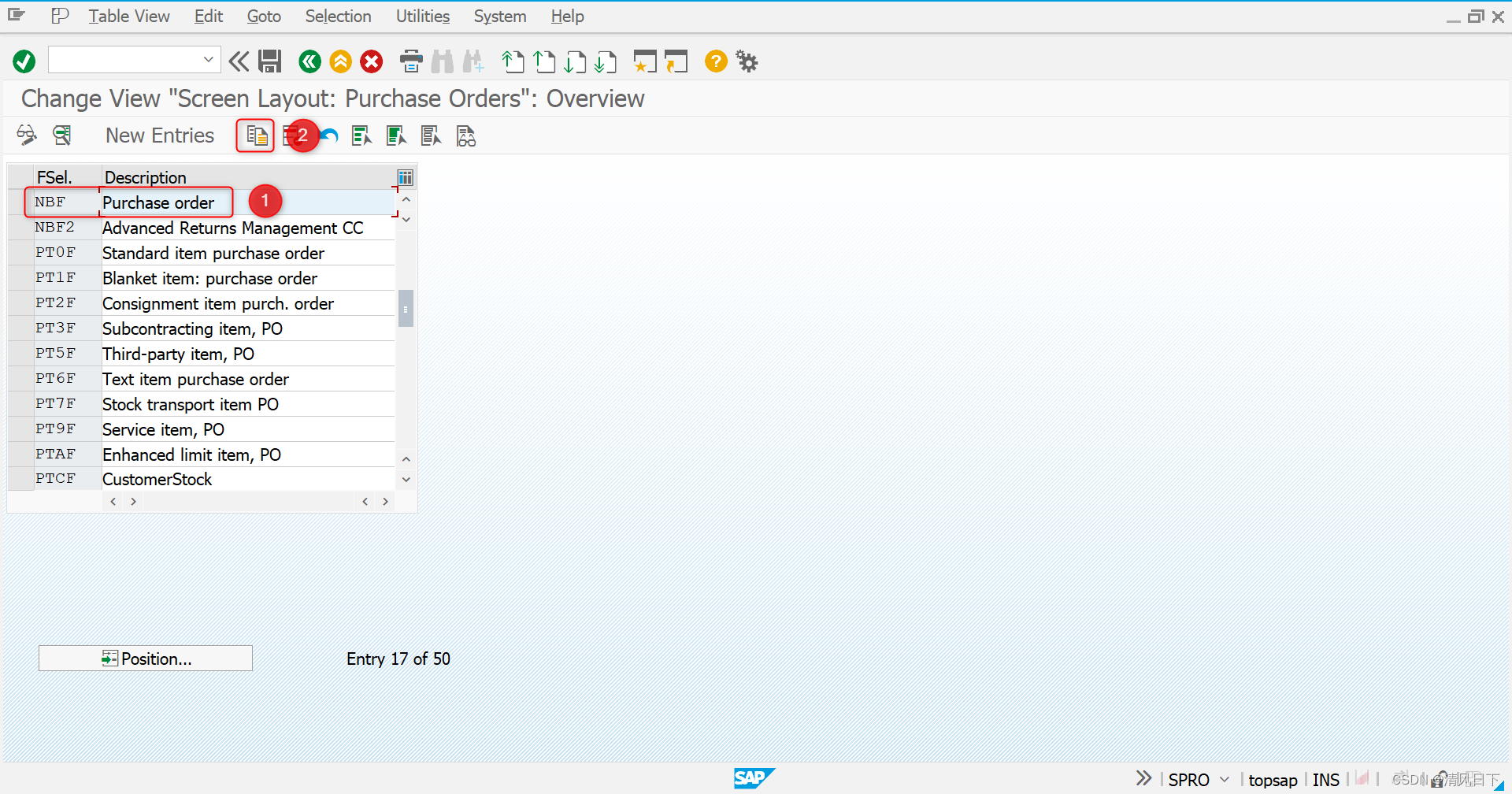 33 MM配置-采购-采购订单-定义凭证层的屏幕格式(OMH6-Define PO Screen Layout at Document ...