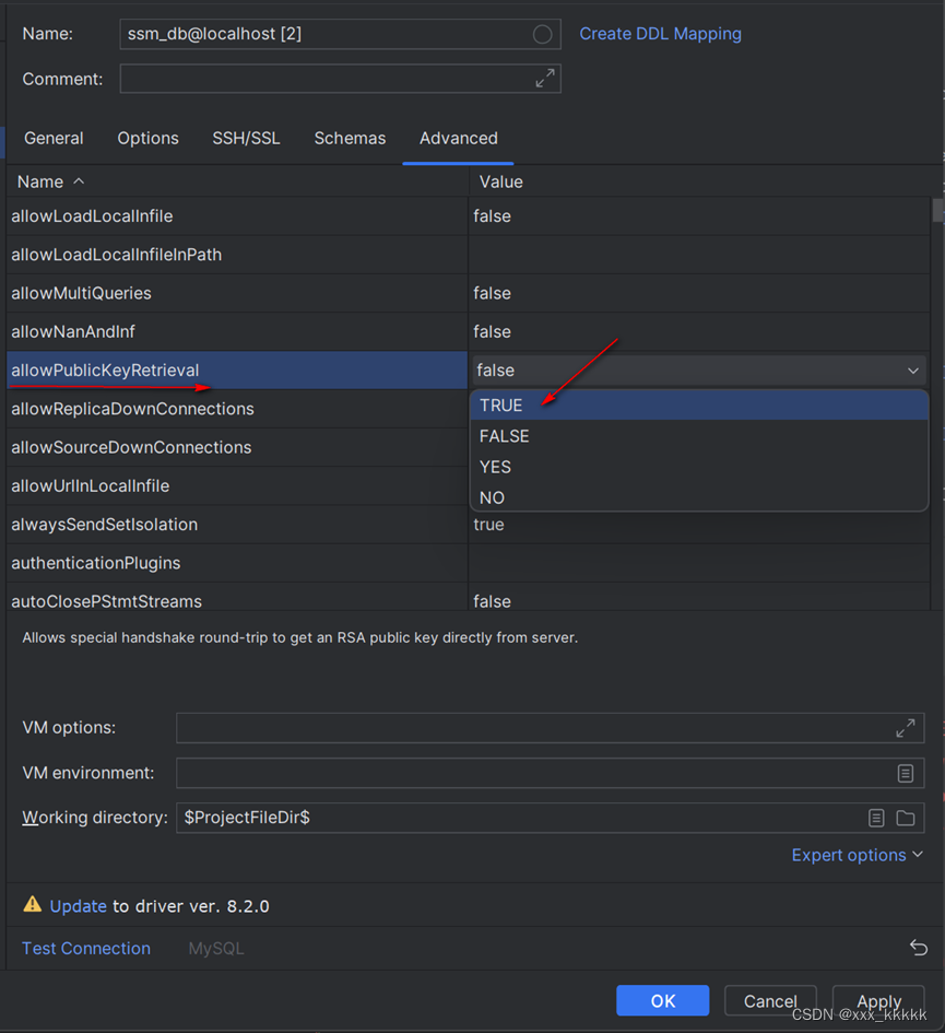 Access denied for user ‘dell‘@‘localhost‘ to database.. 或Public Key Retrieval is not allowed ...