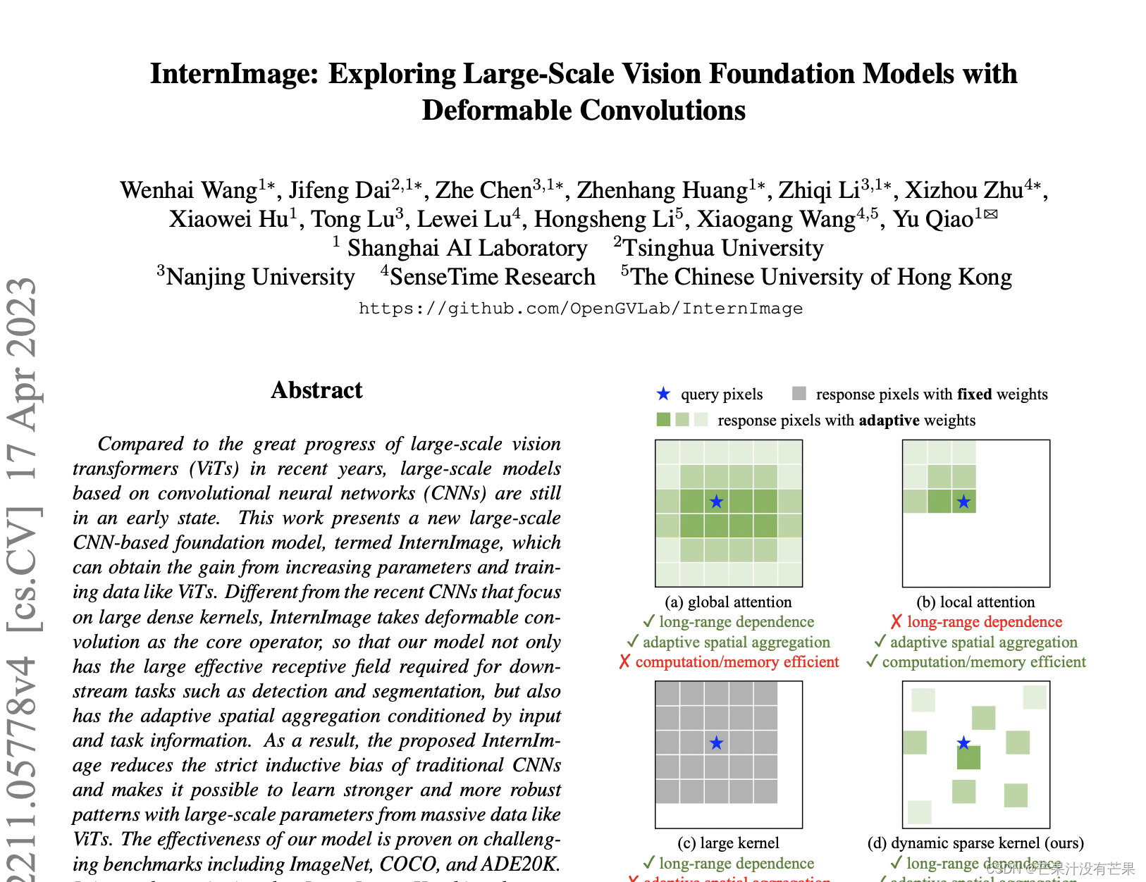 芒果YOLOv5改进76：主干Backbone篇之DCNv3：即插即用｜使用pytorch代码实现，并针对YOLOv5专门优化模块，基于可变形卷积的超强变种_yolo backbone ...