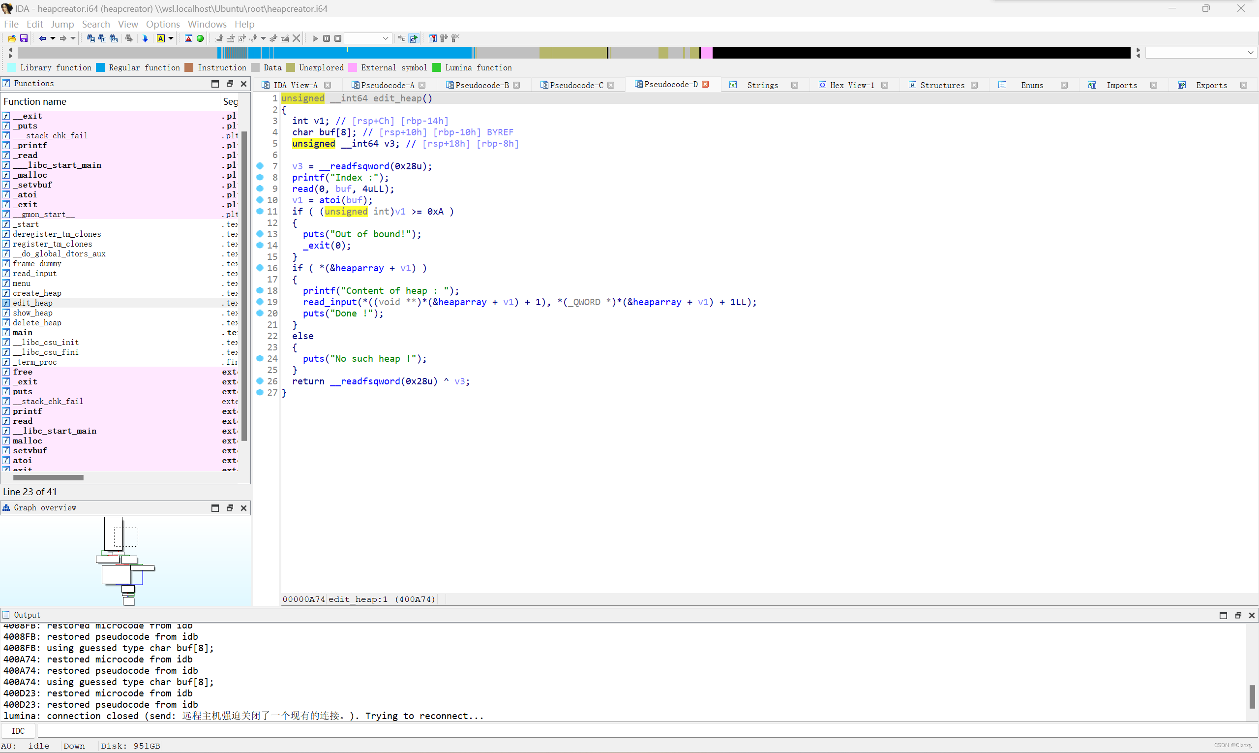 [BUUCTF]-PWN:hitcontraining_heapcreator解析（off by one）-CSDN博客