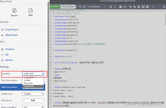 利用Overleaf编辑中文模板(以自动化学报为例)_overleaf中文模板-CSDN博客