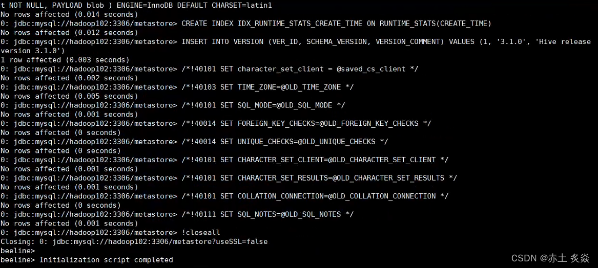 hive 初始化失败Caused by: com.mysql.cj.exceptions.CJCommunicationsException: Communications link ...