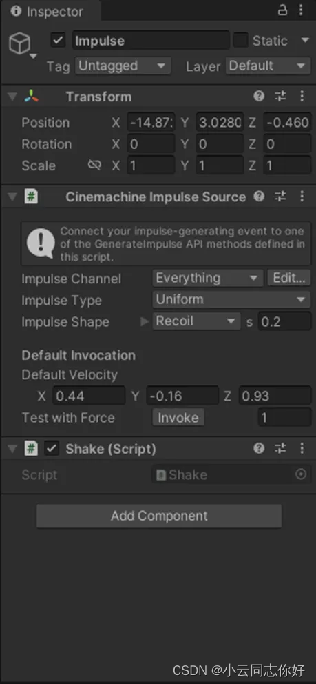 使用 Impulse Listener Extensions 使相机抖动unity Impulse Listener Csdn博客 0936