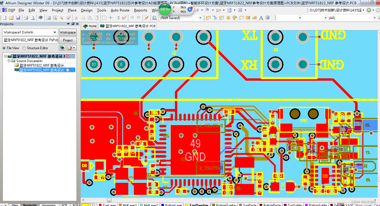 基于蓝牙NRF51822芯片硬件参考设计（原理图+PCB）+NRF51822智能手环设计方案+技术资料_51822参考原理图-CSDN博客