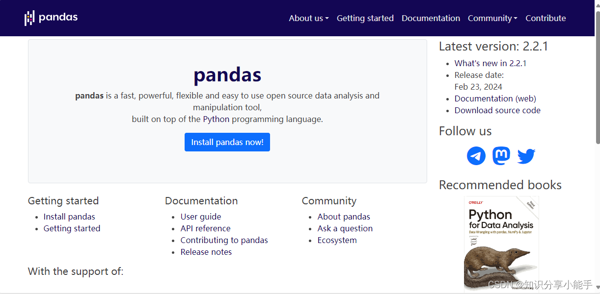 数据科学必备：Pandas学习网站，让数据处理变得轻松有趣！_pandas中文网-CSDN博客