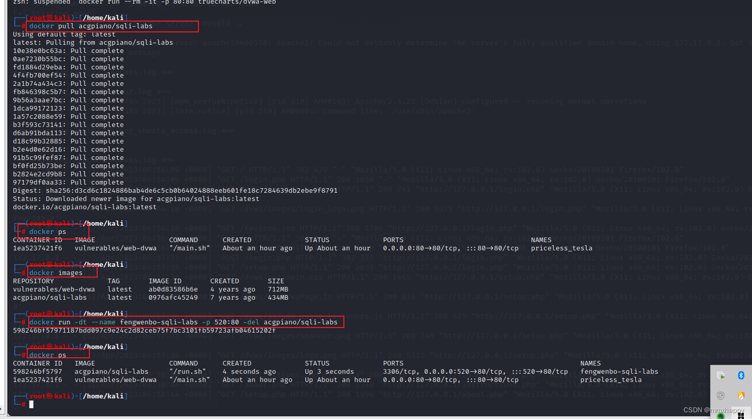 【学习笔记】kaliLinux下docker的安装与dvwa靶场搭建,sqli-labs靶场_docker dvwa-CSDN博客
