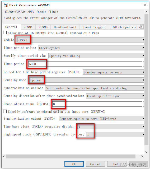 基于DSP28335的Matlab/Simulink代码生成实验四：PWM_dsp生成pwm波程序-CSDN博客