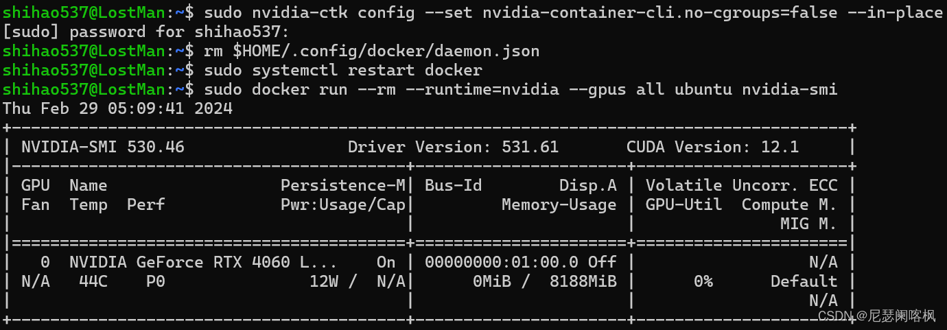 docker run时出现的Failed to initialize NVML: GPU access blocked by the operating system问题-CSDN博客