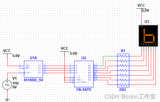 Multisim14.0仿真（五十）基于CD4518的计数器设计_cd4518在mulitisim-CSDN博客