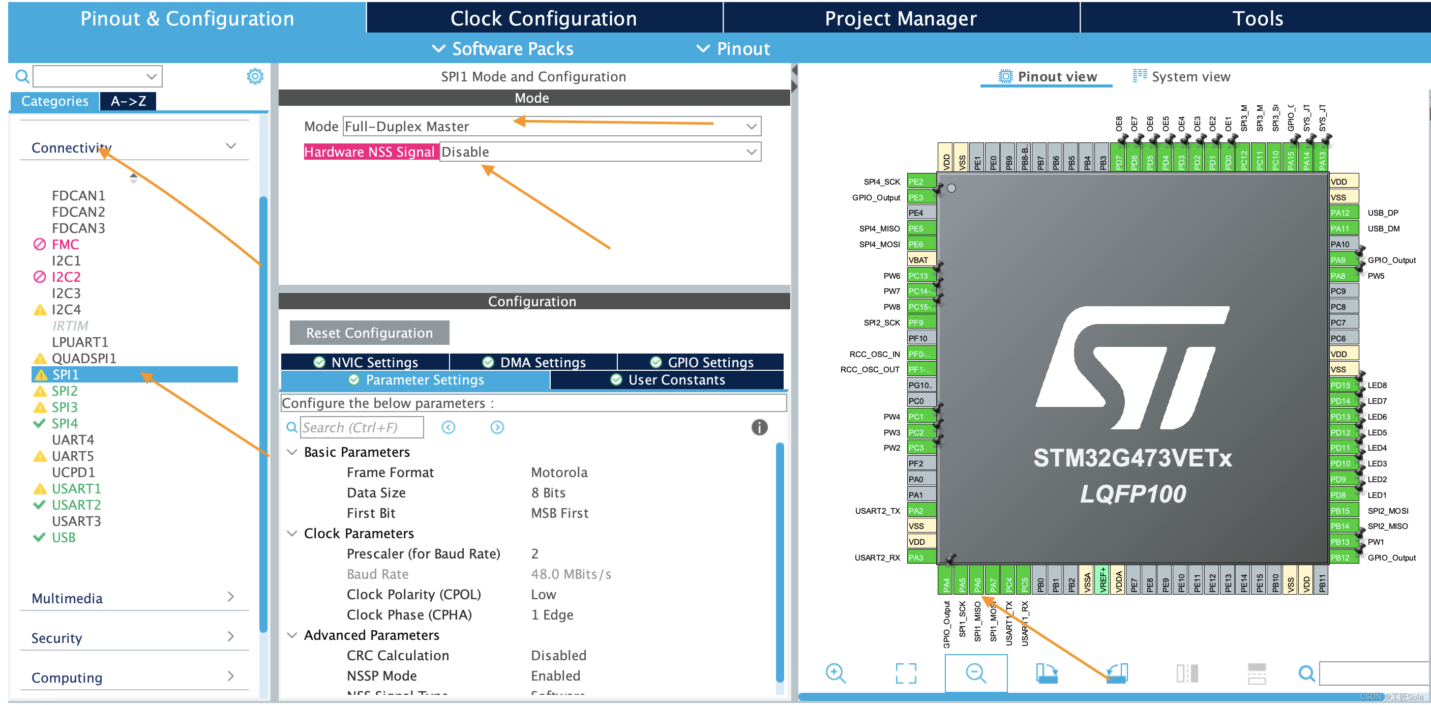 STM32基于CubeMX与HAL库的SPI应用_mororola spi frame format-CSDN博客