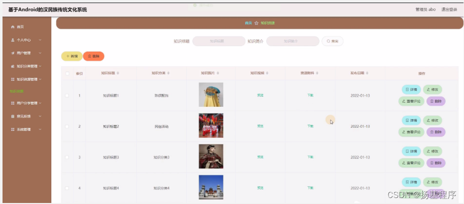 Springbootjavanodepythonphp基于android的汉民族传统文化系统【2024年毕设】 Csdn博客 