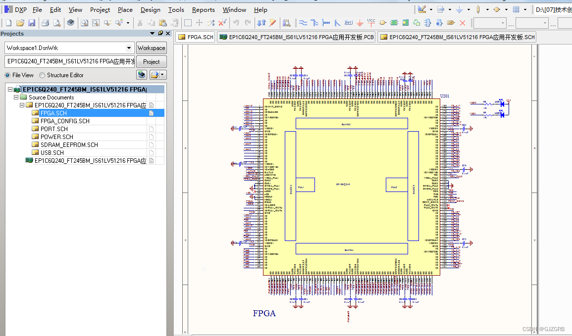 EP1C6Q240_FT245BM_IS61LV51216 FPGA应用开发板 AD版原理图+PCB文件+FPGA源码_fpga is61lv2568l地址-CSDN博客