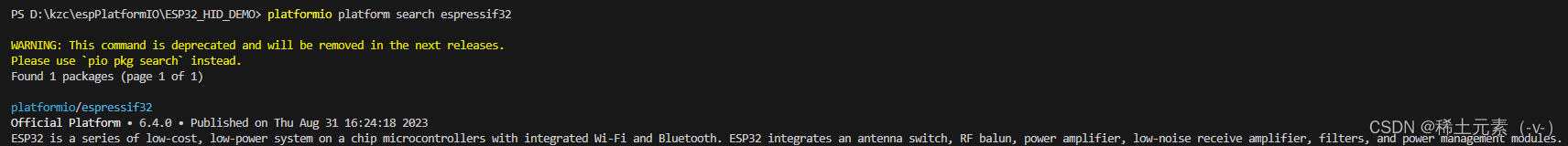 PlatformIO下更换arduino核心版本_espressif32@6.4.0-CSDN博客
