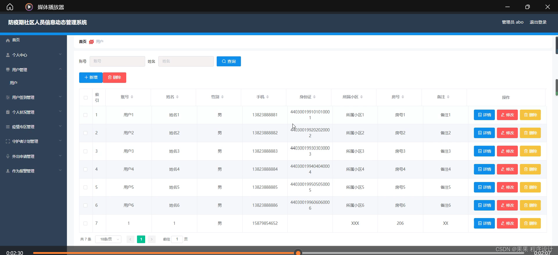 ssm/php/node/python防疫期社区人员信息动态管理系统-CSDN博客