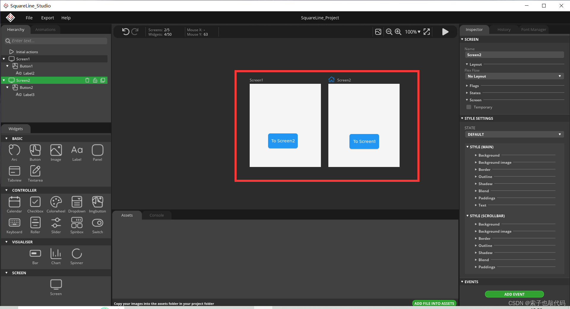 【esp32lvgl】vscodeplatformio之squareline工程代码移植 Csdn博客