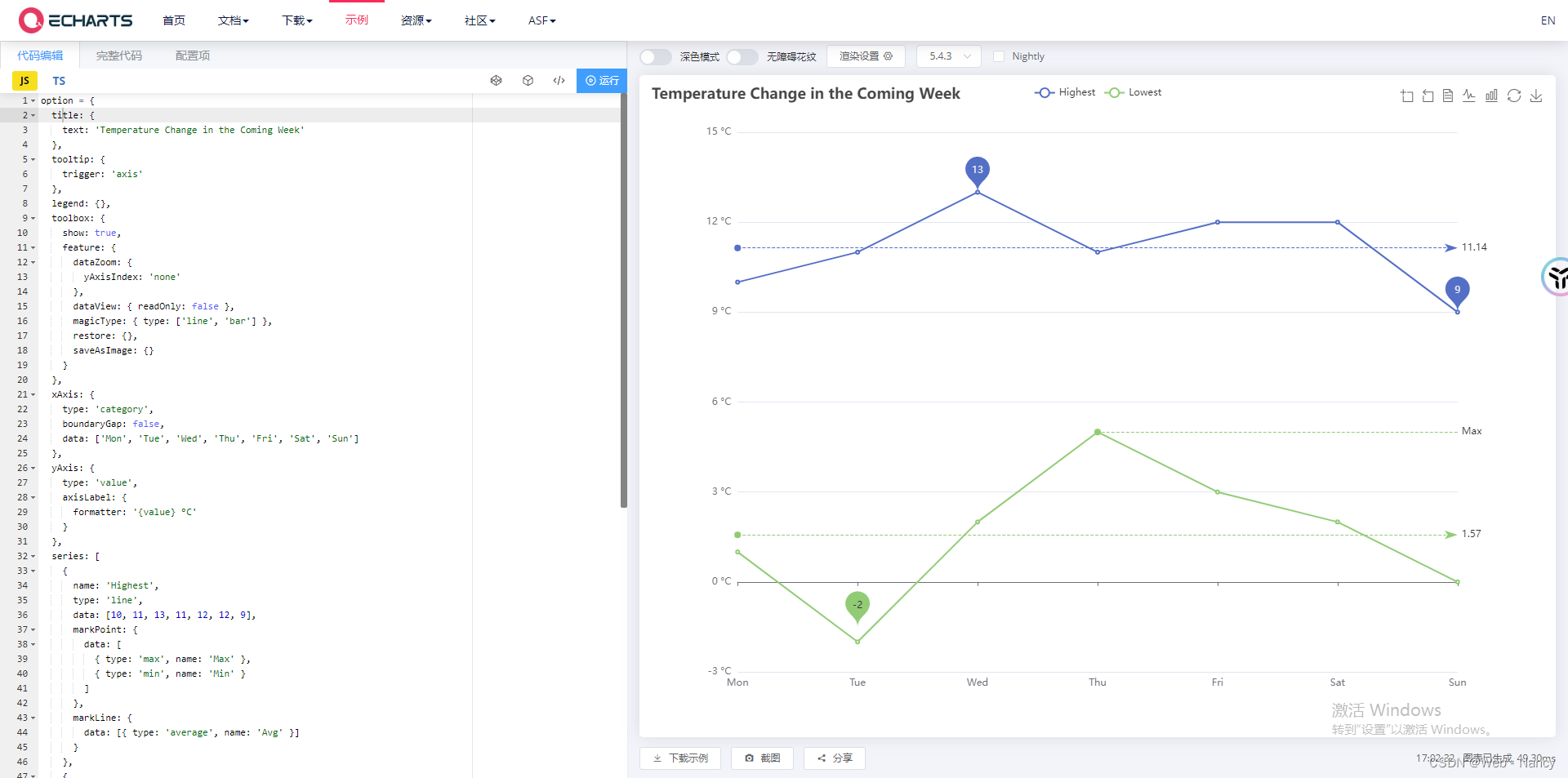 Vue ECharts y轴设置固定分段 + makerline设置为不同的样式作为区分 - 附完整示例_echart y轴 分段-CSDN博客