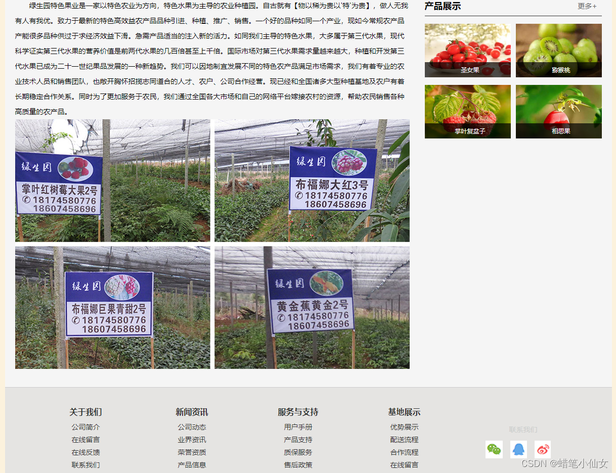 12. Web前端网页制作 特色农产品公司网页设计实例 大学生期末大作业 html+css+js_web网页设计实例作业-CSDN博客