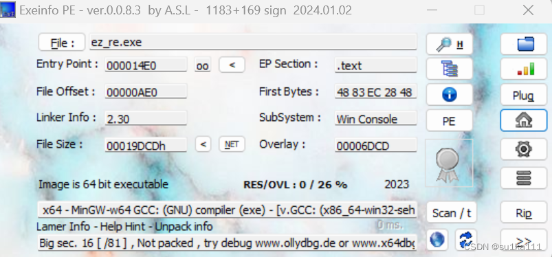 re题(3)[HDCTF 2023]easy_re--Base64.UPX壳.脱壳-CSDN博客