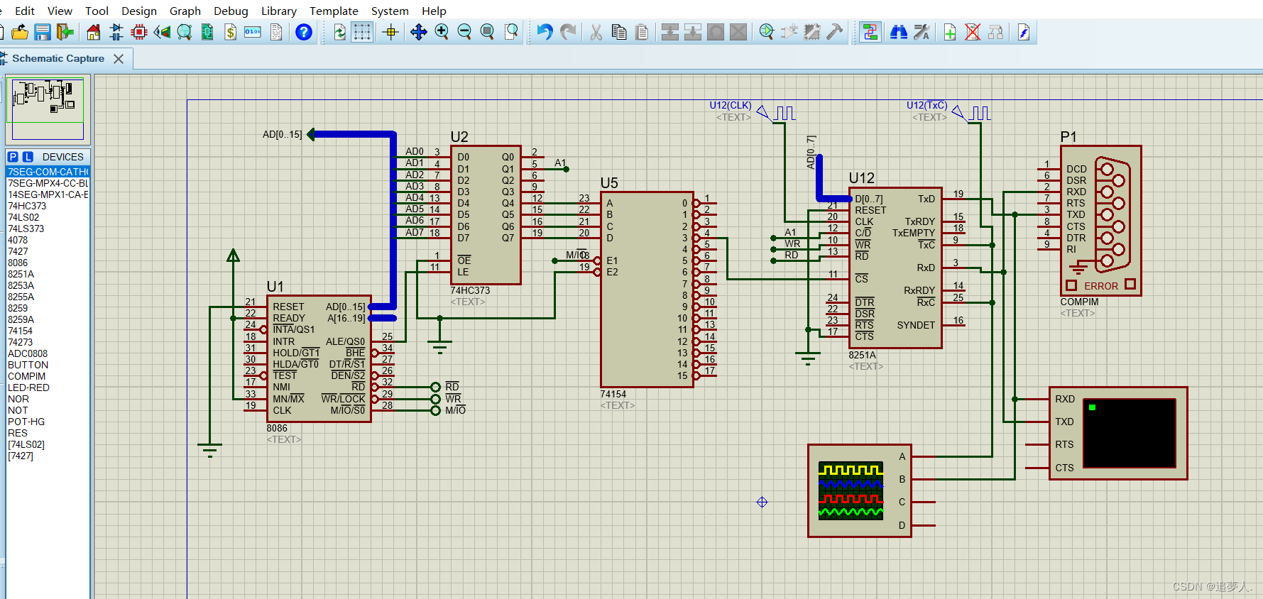 实验六 8086 与串行接口芯片8251_8251串行接口应用实验-CSDN博客