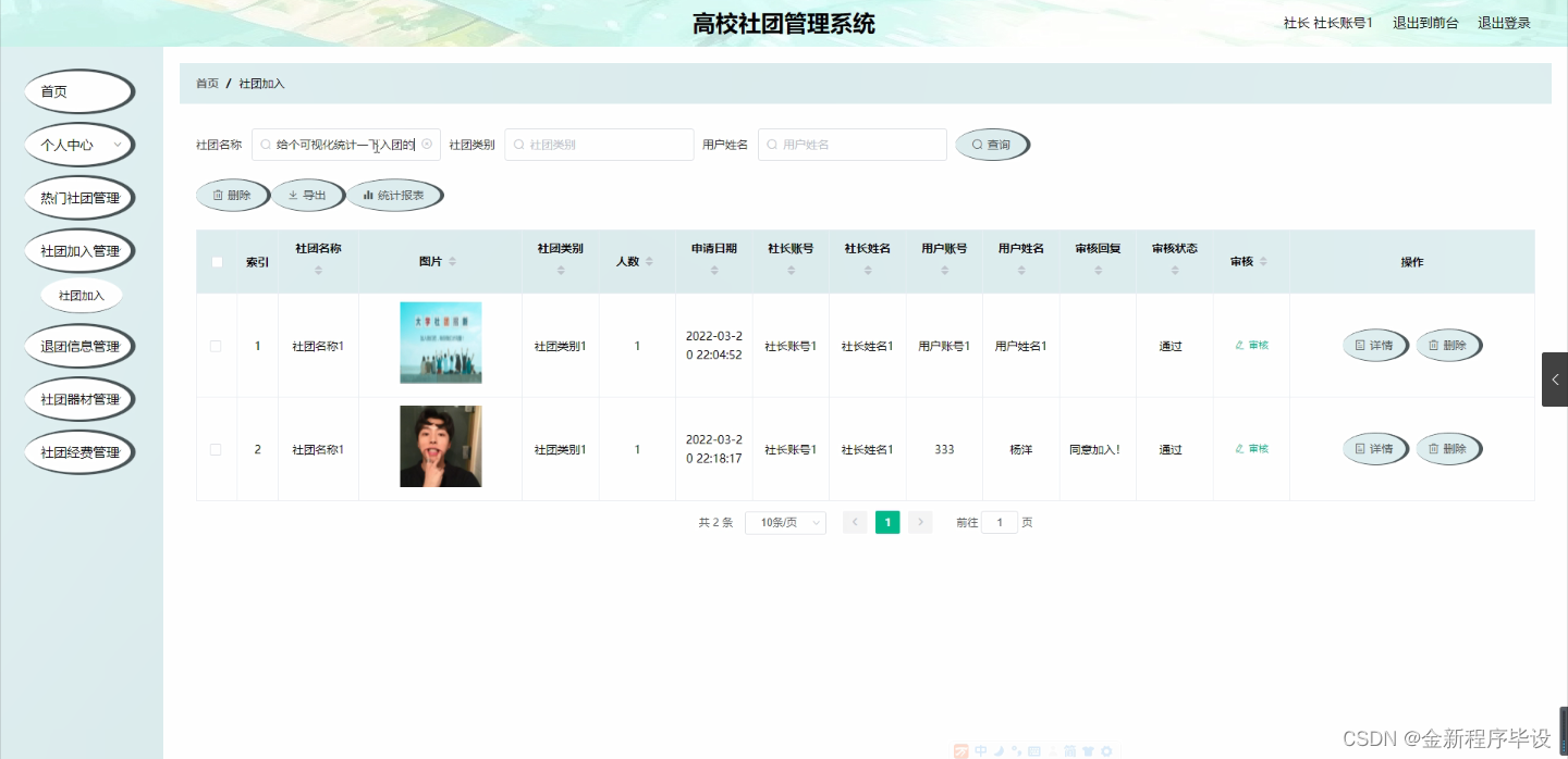 Java计算机毕业设计高校社团管理系统（附源码springboot开题论文部署）组织管理系统开发 Csdn博客