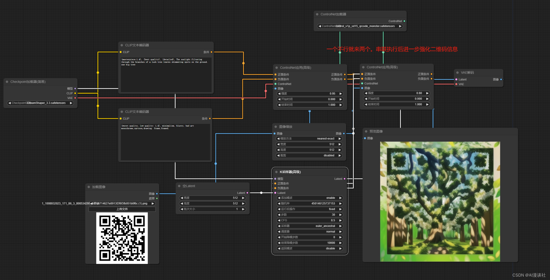 【comfyUI工作流分享】如何制作好看的二维码，你知道吗？_comfyui qr code monster-CSDN博客