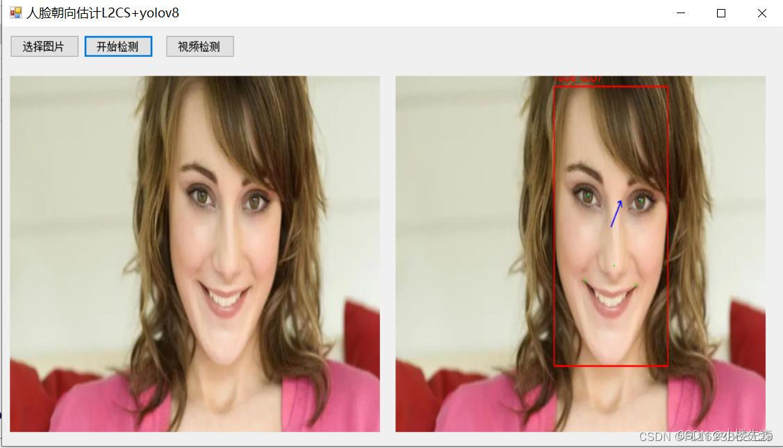 [c ]opencvsharp结合yolov8 Face实现l2cs Net眼睛注视方向估计或者人脸朝向估计 定位眼睛的注视方向 Matlab Csdn博客