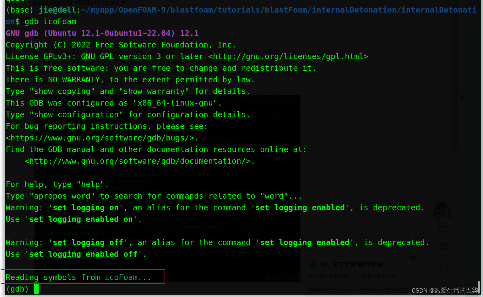 Gdb如何调试blastfoam 本质上和调试openfoam里面的icofoam一样）（全网唯一教学） Csdn博客