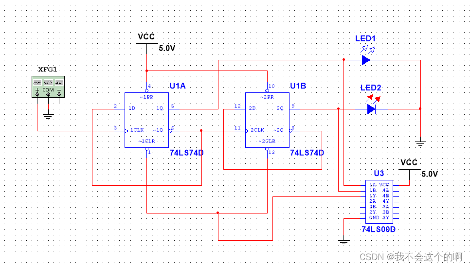 74ls74(双D触发器)和与非门设计异步三进制加法器电路_7474异步三进制-CSDN博客