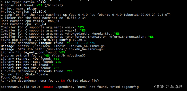 安装pktgen-dpdk-23.10.0报依赖的numa找不到-CSDN博客