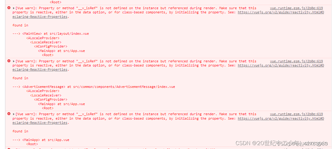 Property or method “__v_isRef“ is not defined on the instance_property or method "" is not ...
