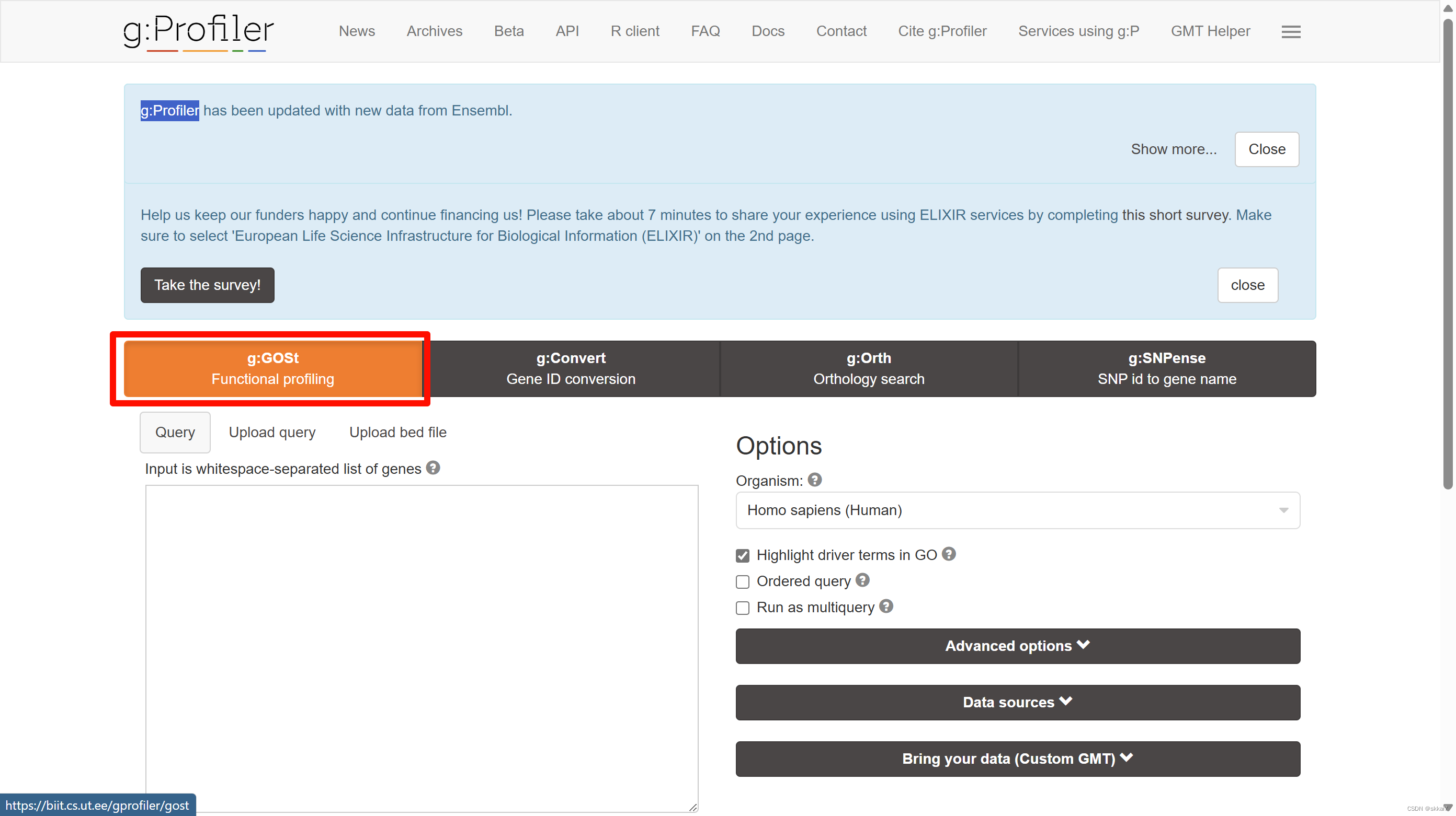 富集分析 软件 g:Profiler 用法-CSDN博客