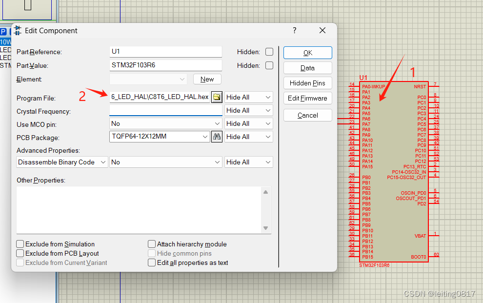 Proteus8仿真stm32f103，LED闪烁（避坑必看，大部分教程无法运行是因为缺少最重要的一步！）_proteus仿真stm32f103-CSDN博客