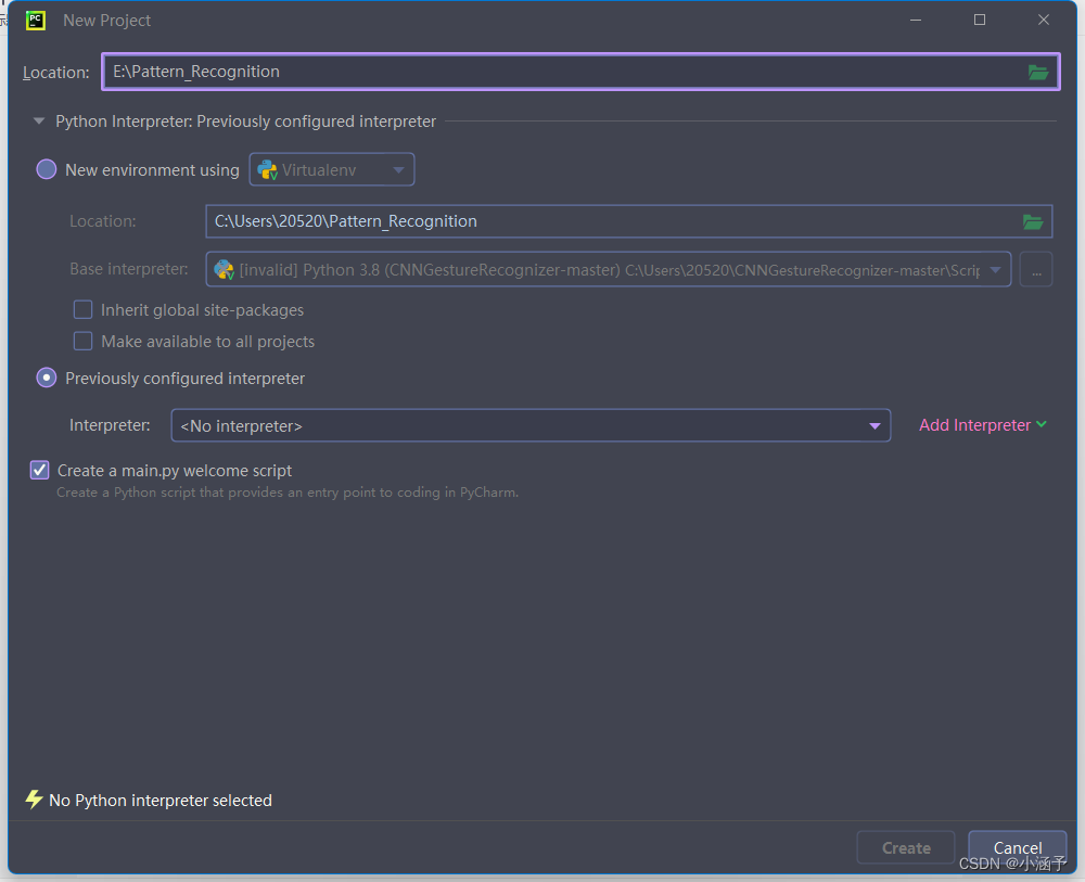 关于pycharm2022版本配置conda虚拟环境出现的No Python interpreter selected的问题_pycharm2022配置 conda-CSDN博客