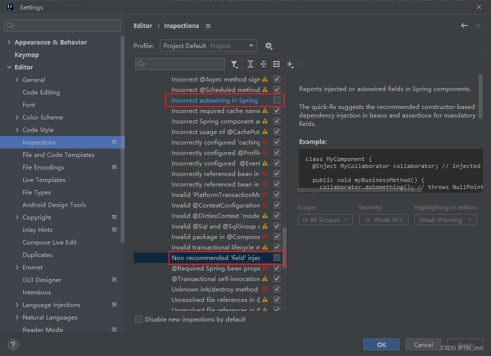 IDEA @Autowired报黄报红解决_@autowired有黄线-CSDN博客