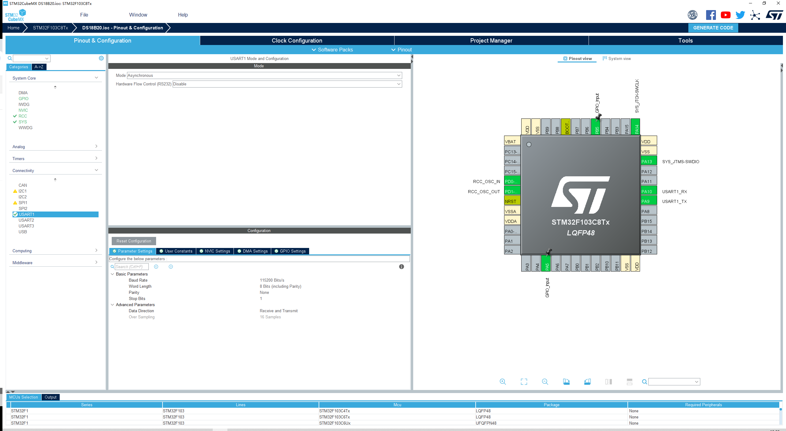 STM32F103 CubeMX 使用hal库控制DS18B20_stm32cubemx设置dsb18b20-CSDN博客