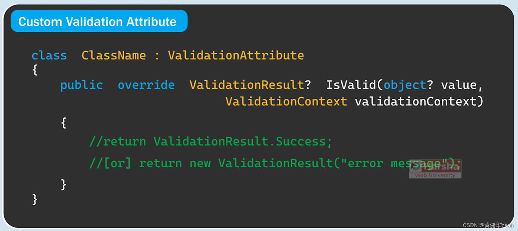 056 自定义验证特性（Validation Attribute）-针对单个属性，与其它属性没有关联_huang056-CSDN博客