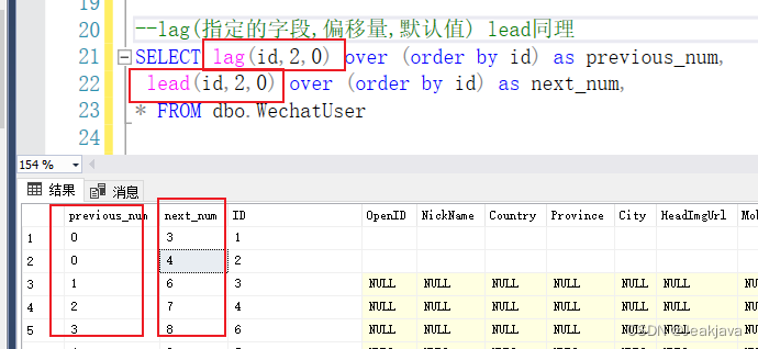 SQL Server偏移函数(LAG、LEAD)_sqlserver lag-CSDN博客