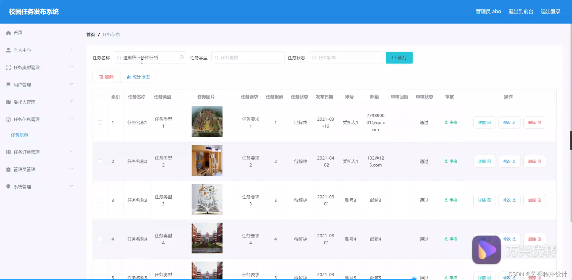 Springboot Java Php Node Python校园任务发布系统【计算机毕设】 Csdn博客