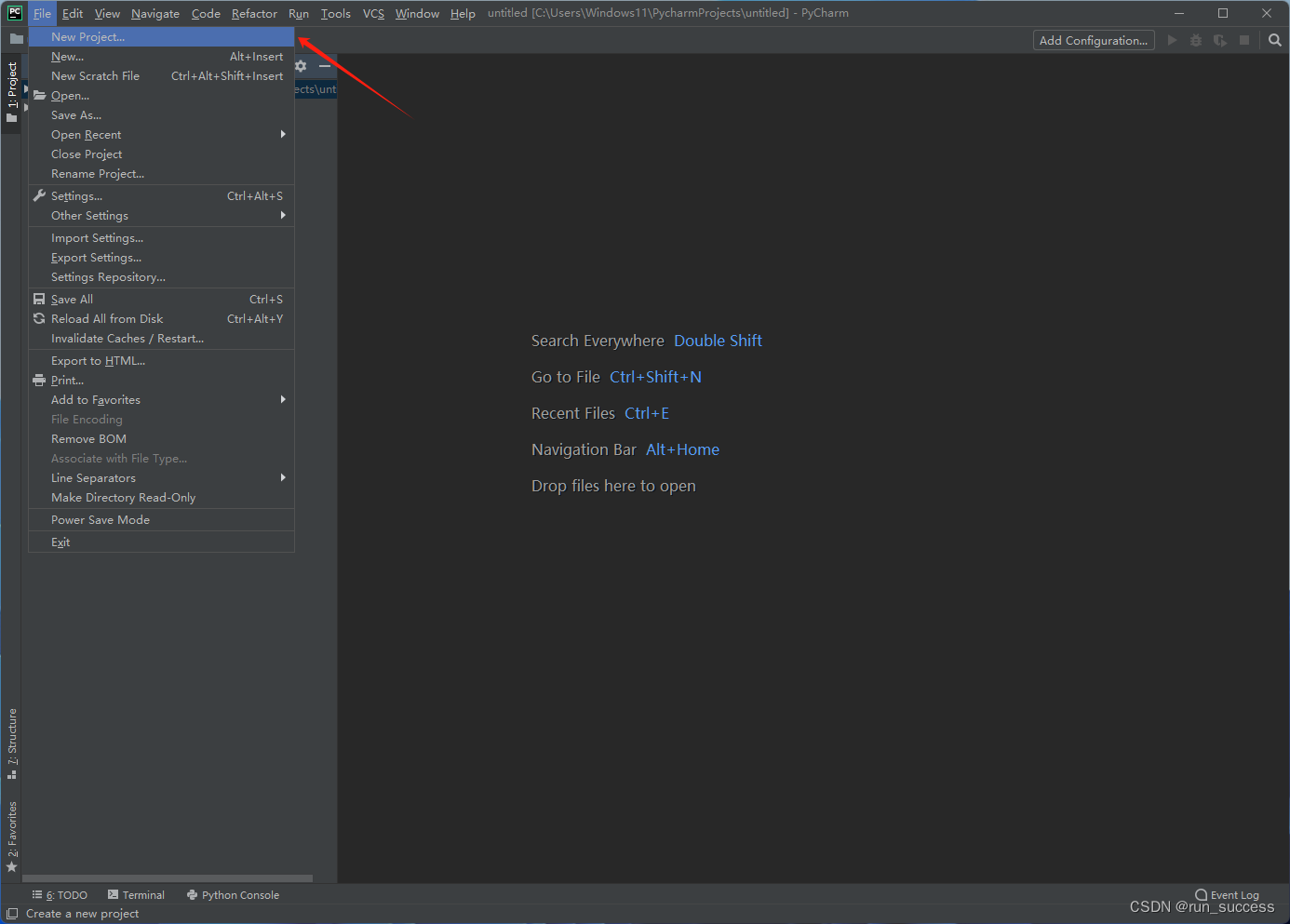 Pycharm配置Anaconda详细教程（新建项目、打开现有项目）_pycharm_run_success-GitCode 开源社区